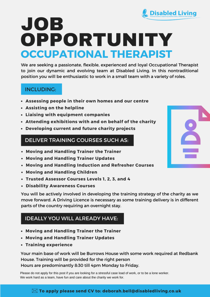 Job Opportunity - Occupational Therapist (National) - Disabled Living